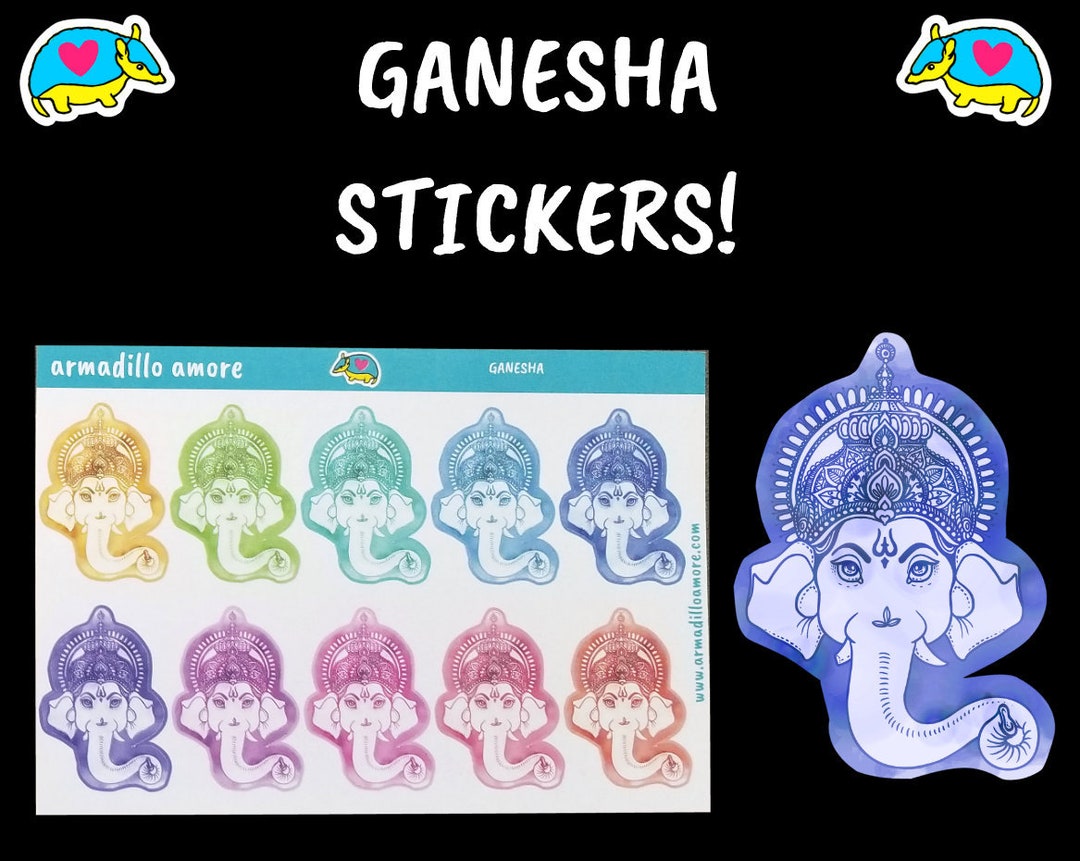 Ganesha Watercolor Stickers - Hinduism, Ganesh, Ganapati, Chakra, India ...