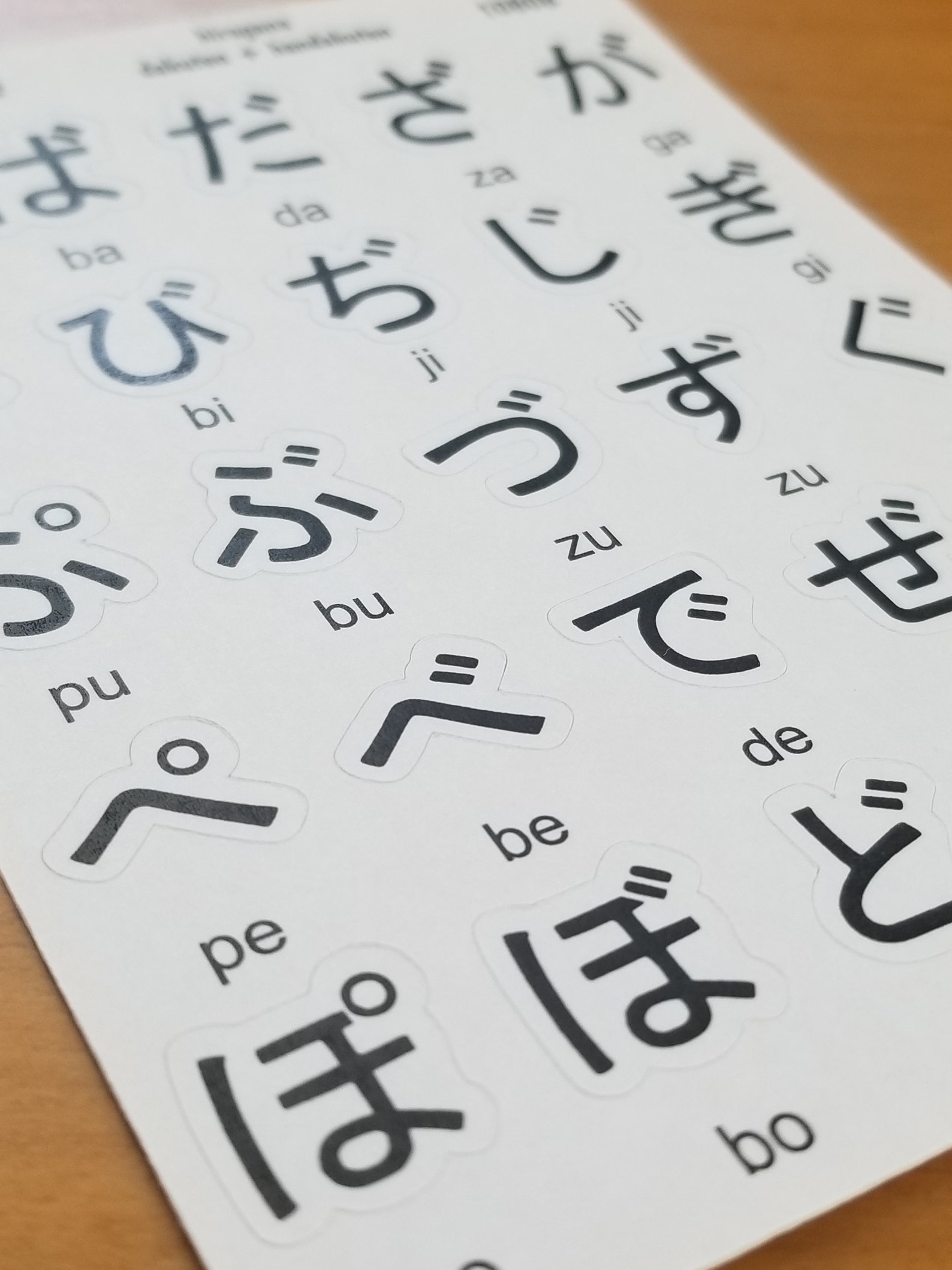 Basic Hiragana Stickers Dakuten/handakuten Learn Japanese - Etsy