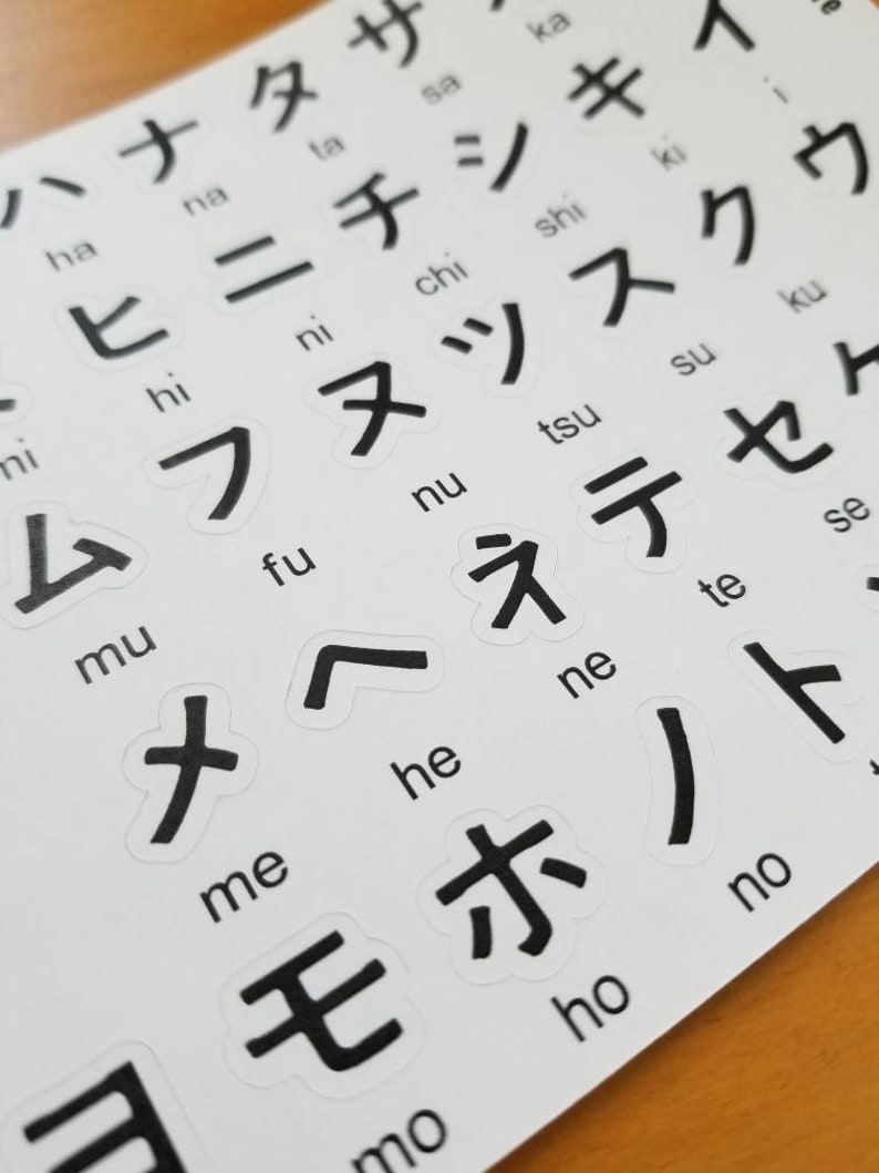 Basic Katakana Stickers Dakuten/handakuten Learn Japanese - Etsy