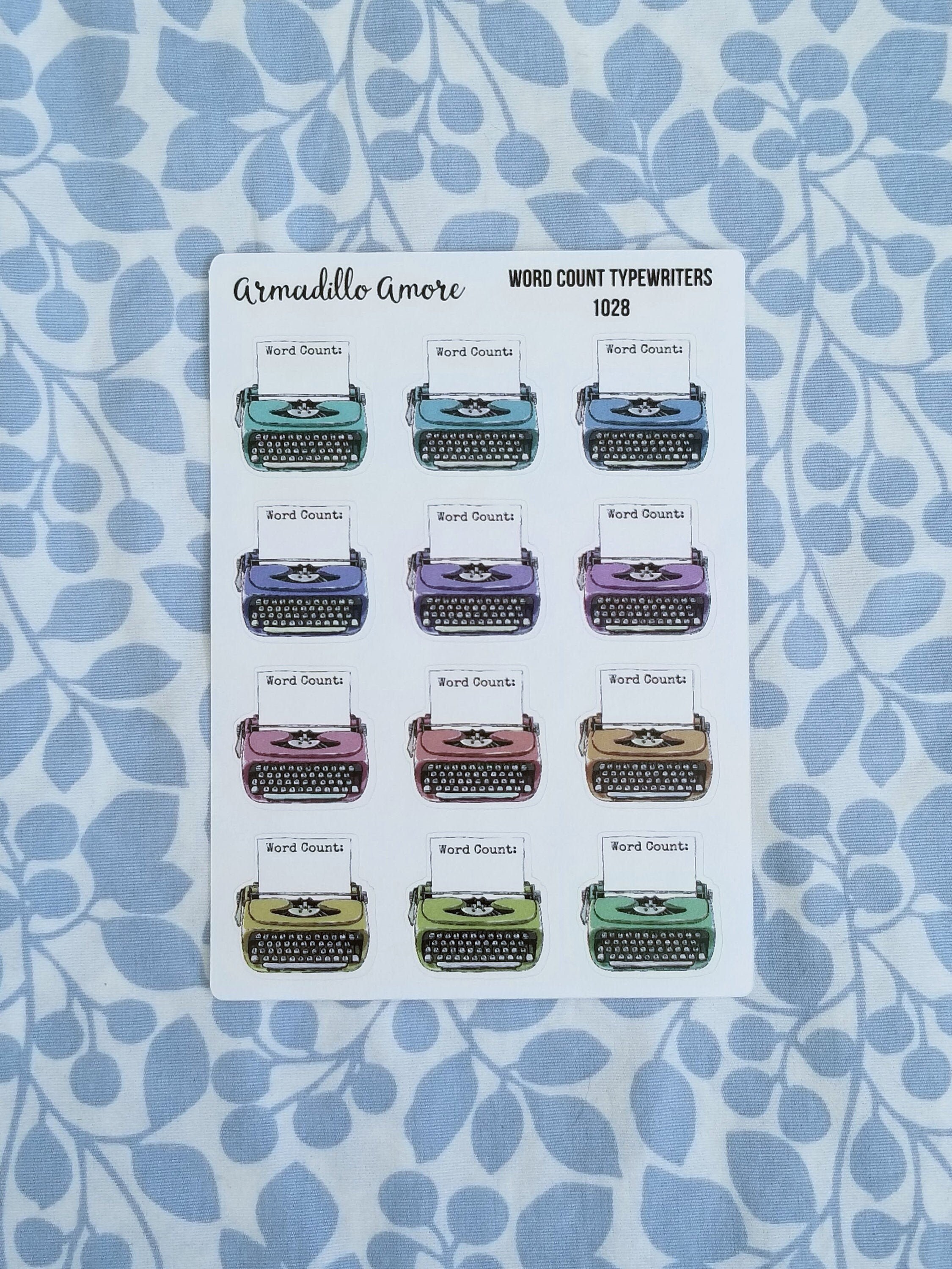 Word Count Typewriter Stickers Tracker Track NaNoWriMo | Etsy