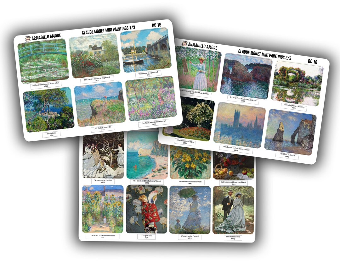 Claude Monet Mini Painting Stickers - Impressionist - Fine Art ...