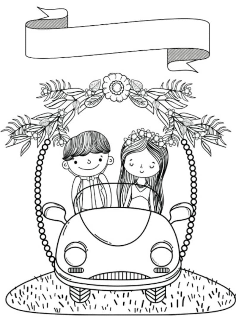 Wedding Coloring Page - Etsy