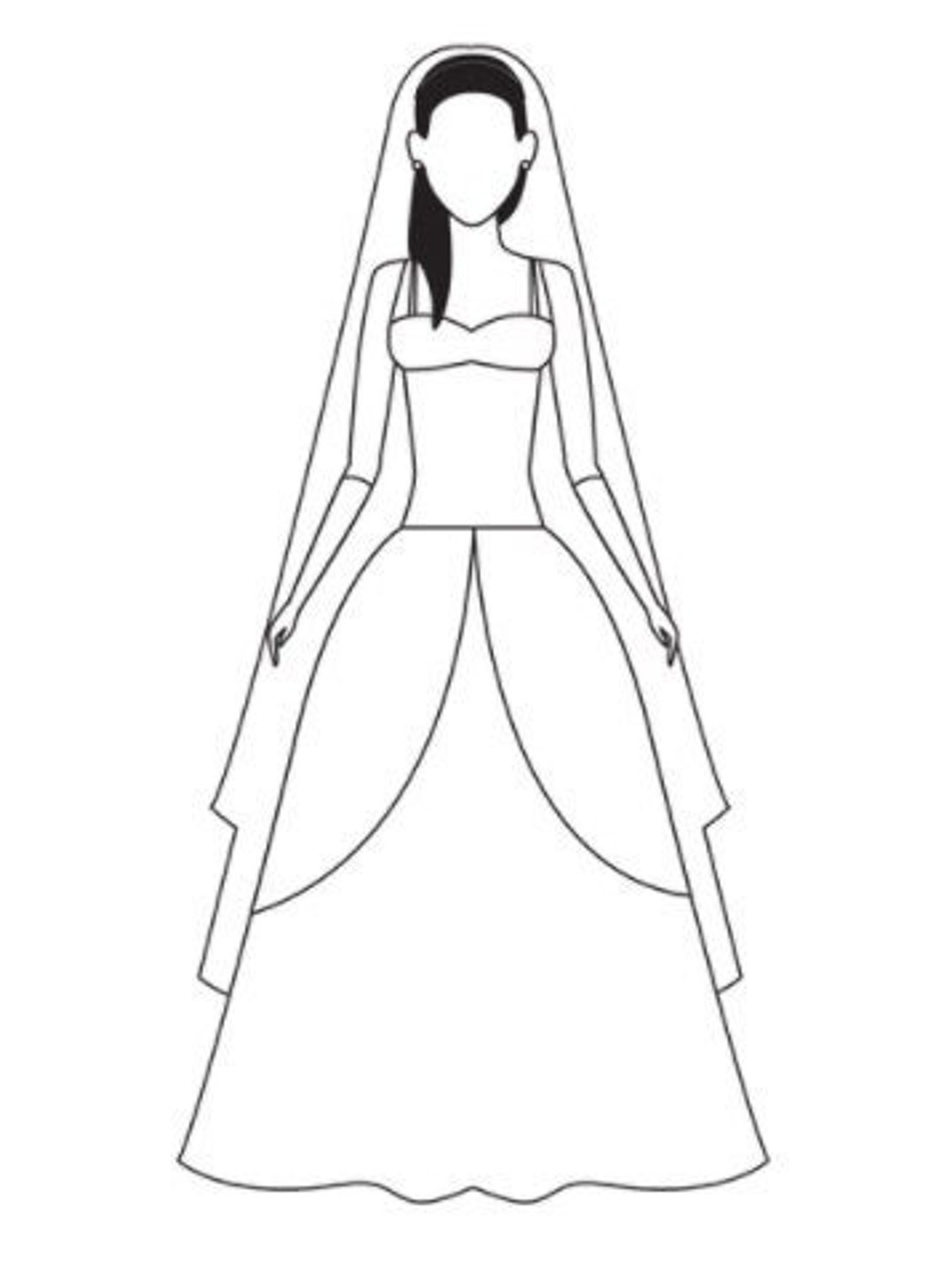 Bride or Princess Coloring Page - Etsy