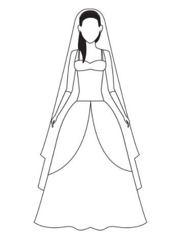 Bride or Princess Coloring Page - Etsy