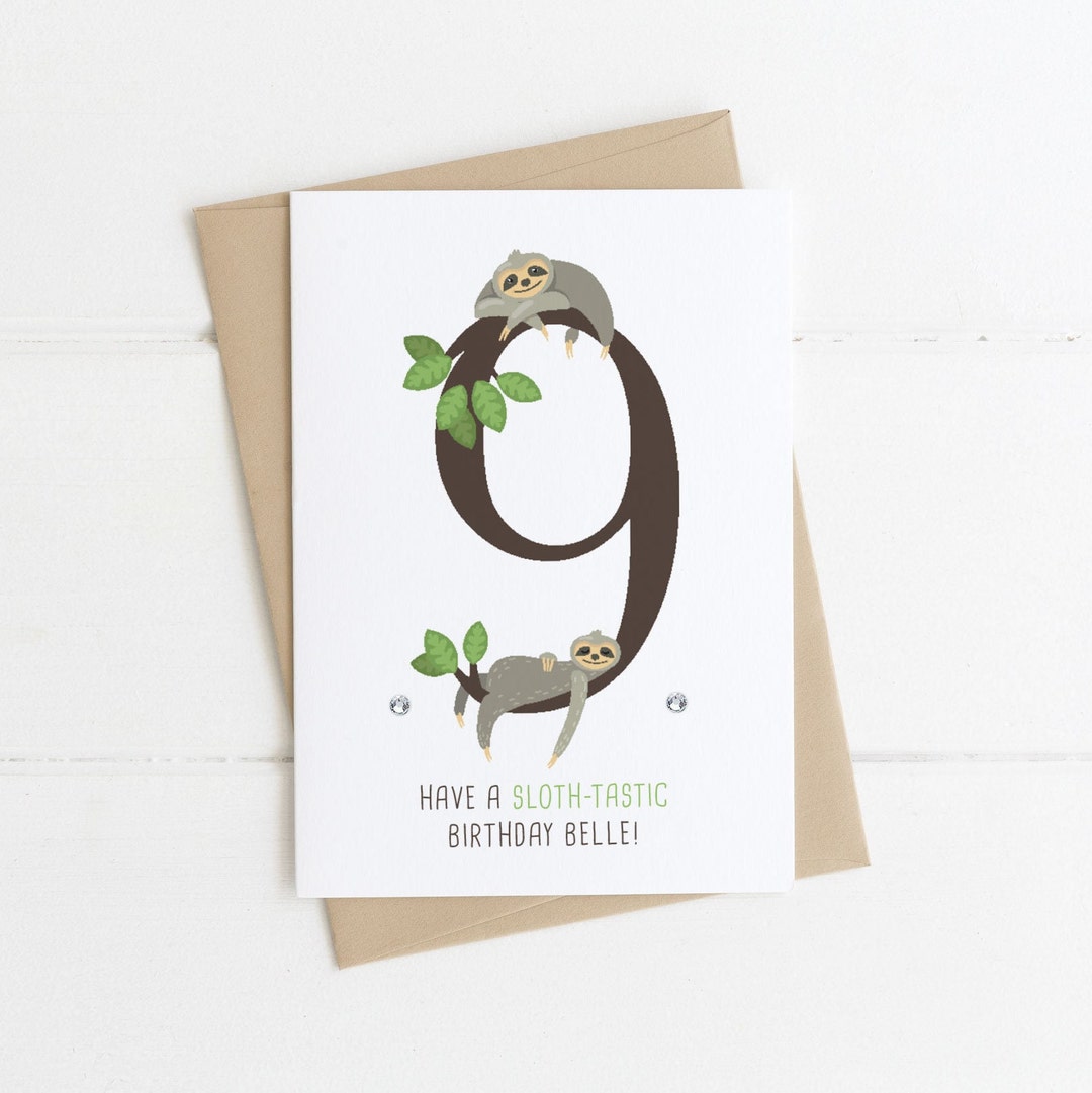 Personalised Sloth Birthday Card Slothtastic Greeting Card - Etsy UK
