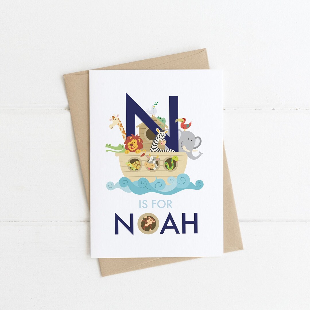Personalised Noah's Ark Birthday Card | New Baby Greeting Card | Baby ...