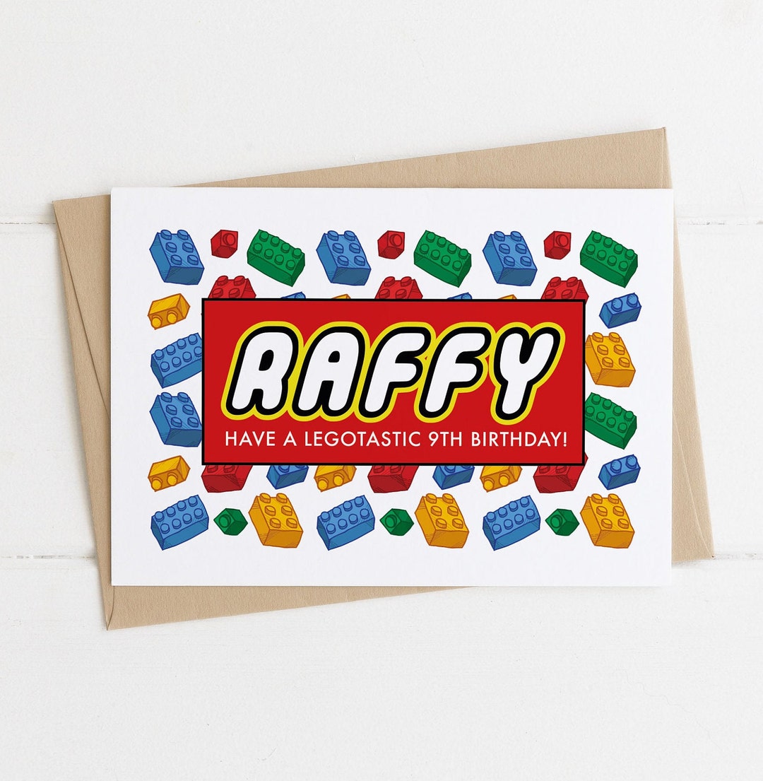 Personalised Lego Card Birthday Greeting Card Lego Brick Card A6 ...