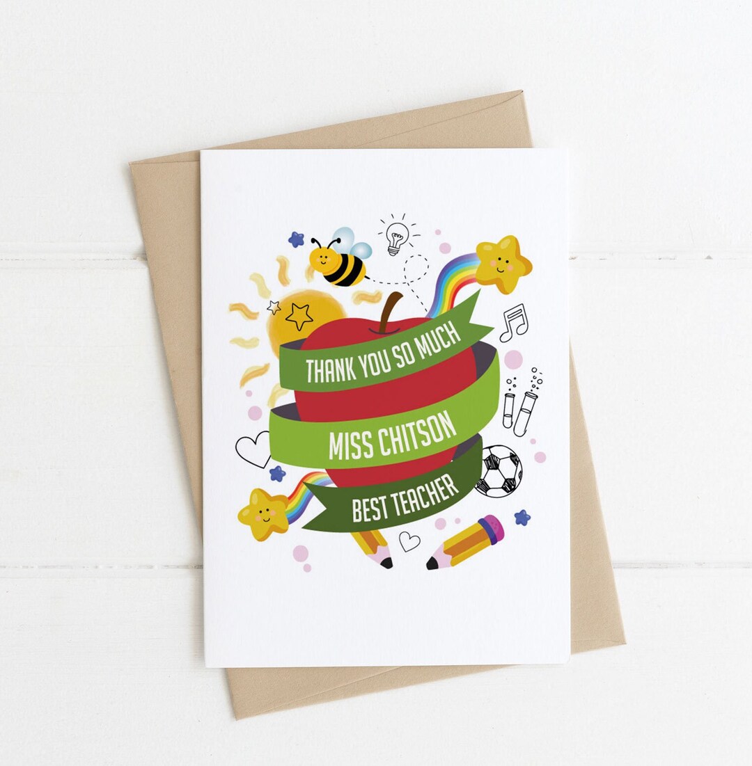 Personalised Thank You Teacher / Keyworker / Preschool / Card Best ...