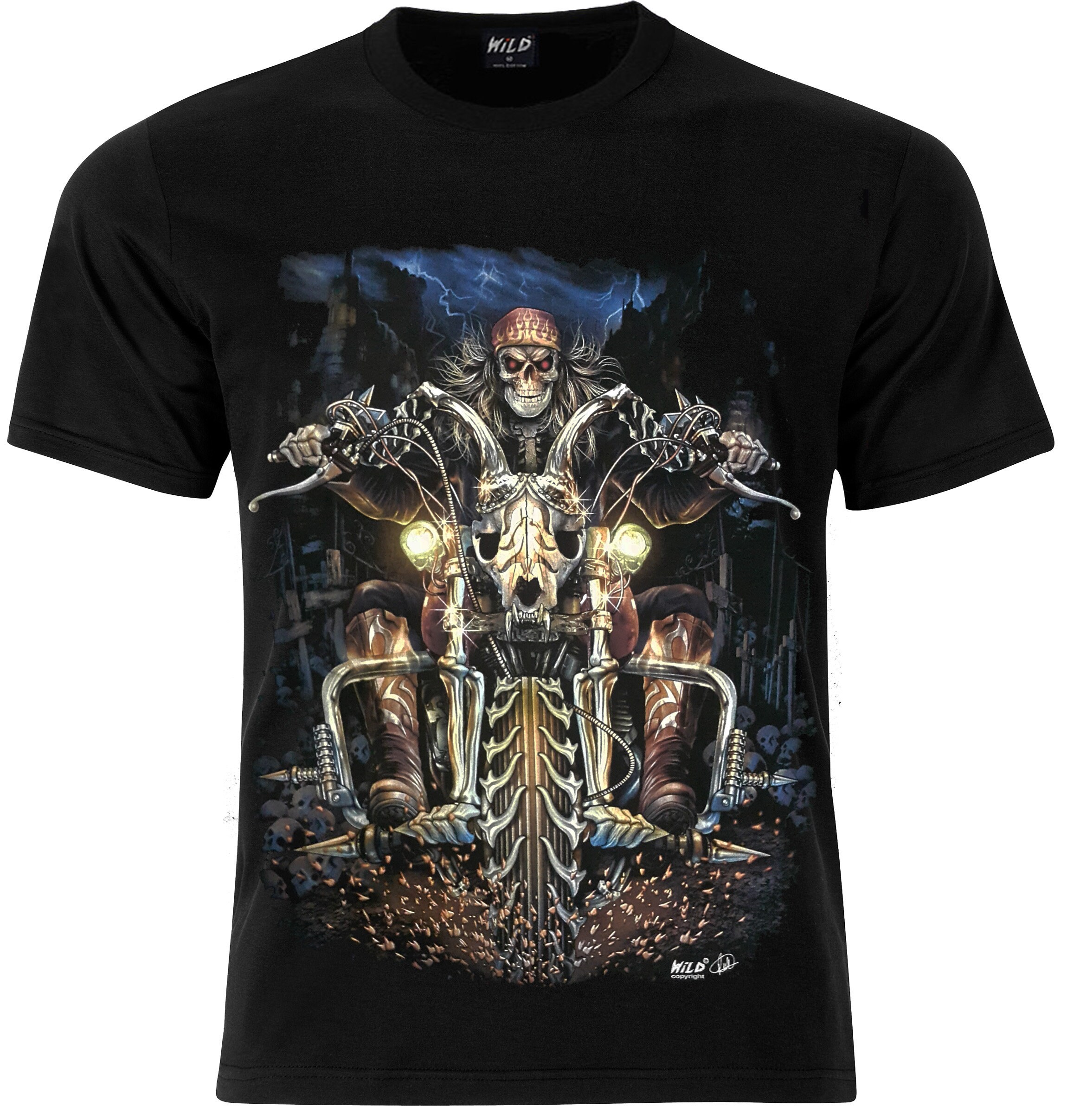 Biker Skull Bike T-Shirt | Etsy