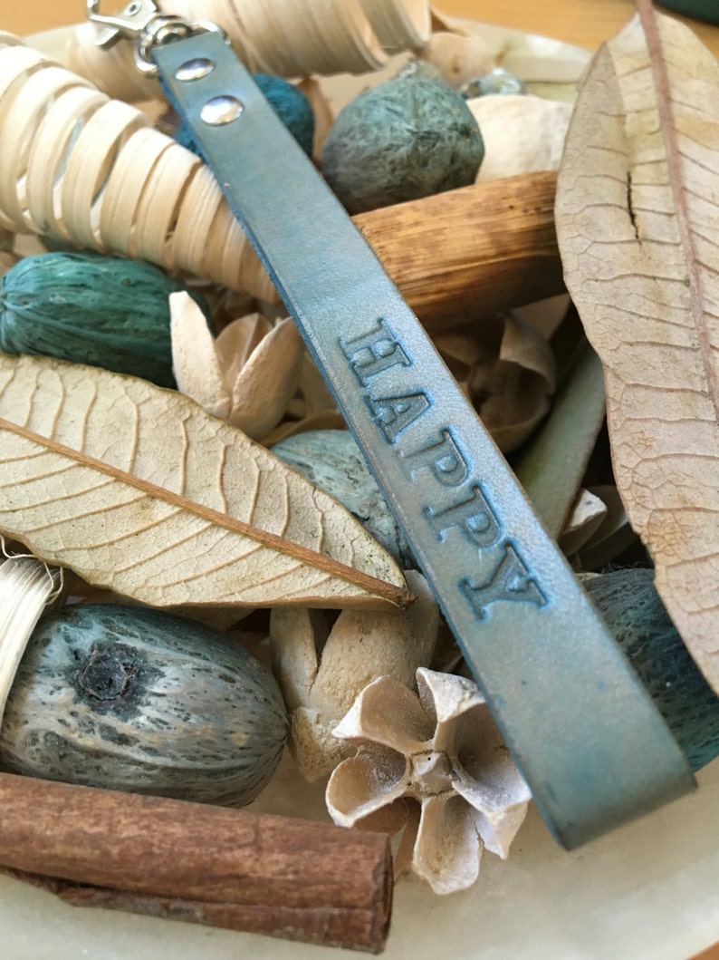 Ready-to-ship, Hand Stamped, Turquoise, Vegetable-tanned, Leather ...