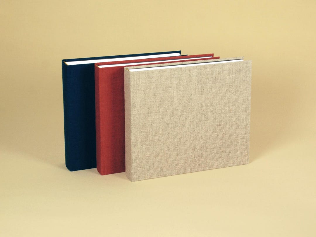 Linen Photo Album With Gold Finish, Approx. 22x25cm, Ivory Cards - Etsy