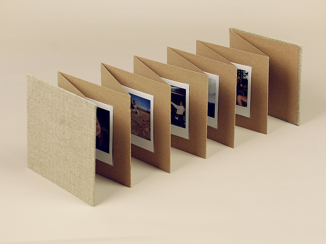 Linen Eco Square Leporello Accordion Photo Album for Instax / Polaroid ...