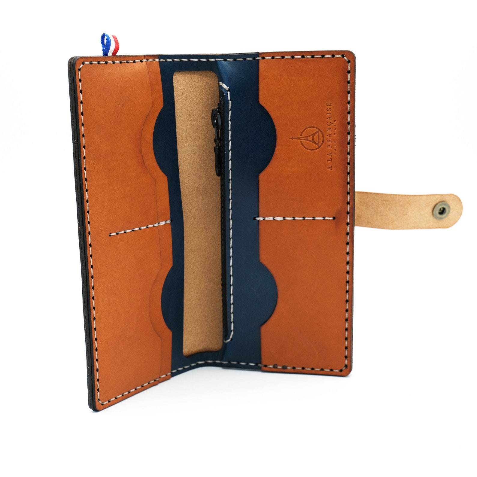 Long Bifold Leather Wallet With Coins Pouch - Etsy