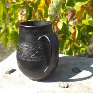 Large Stoneware Mug Mead Viking Mug Medieval Reenactment Large Ceramic ...