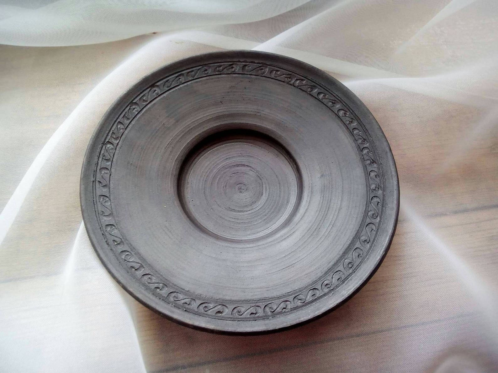 Rustic Ceramic Plate Clay Plates Pottery Saucer Cake Plate - Etsy