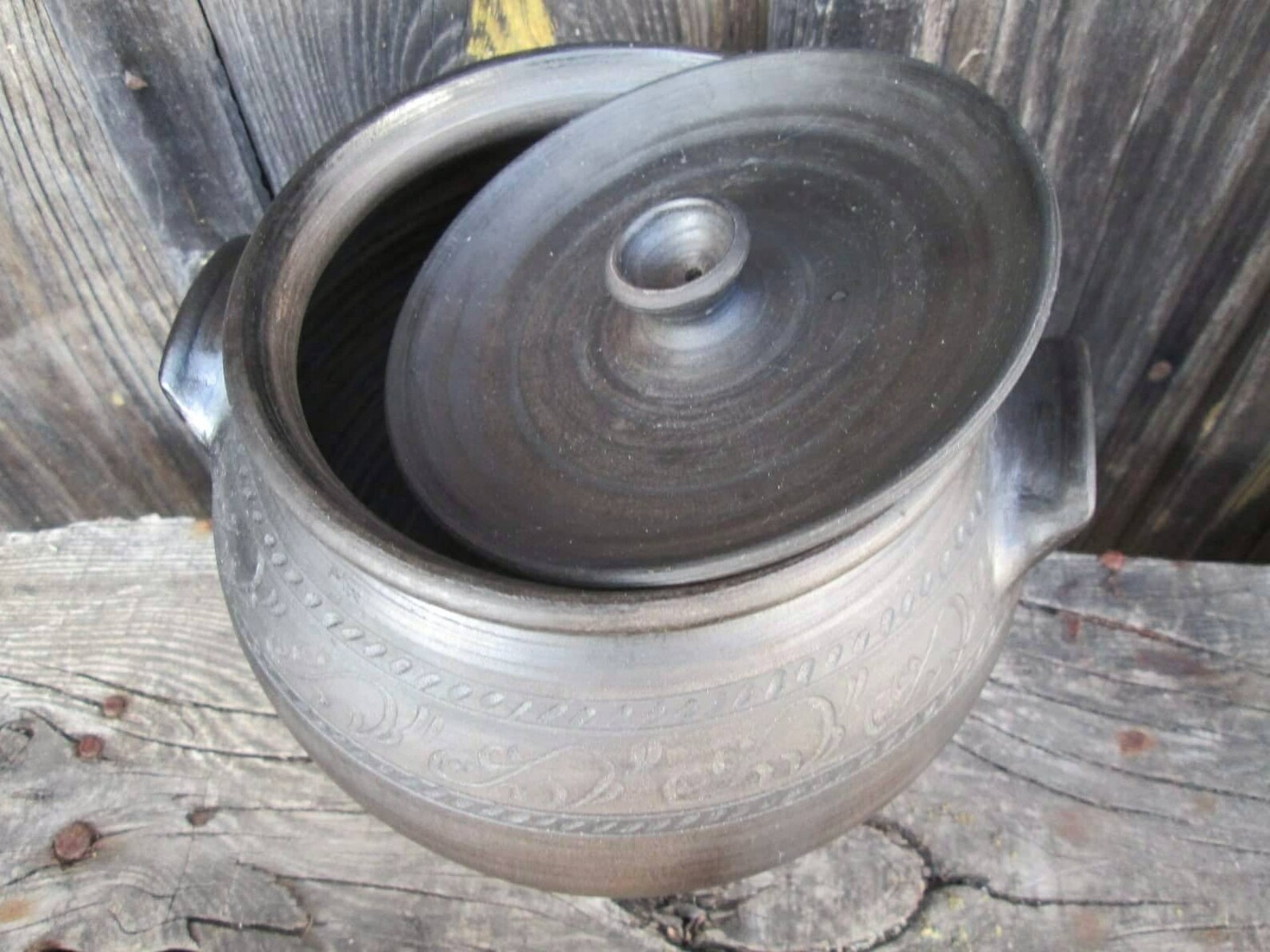 Large Ceramic Pot Pottery Cookware Pottery Casserole Ceramic Pot Lid ...