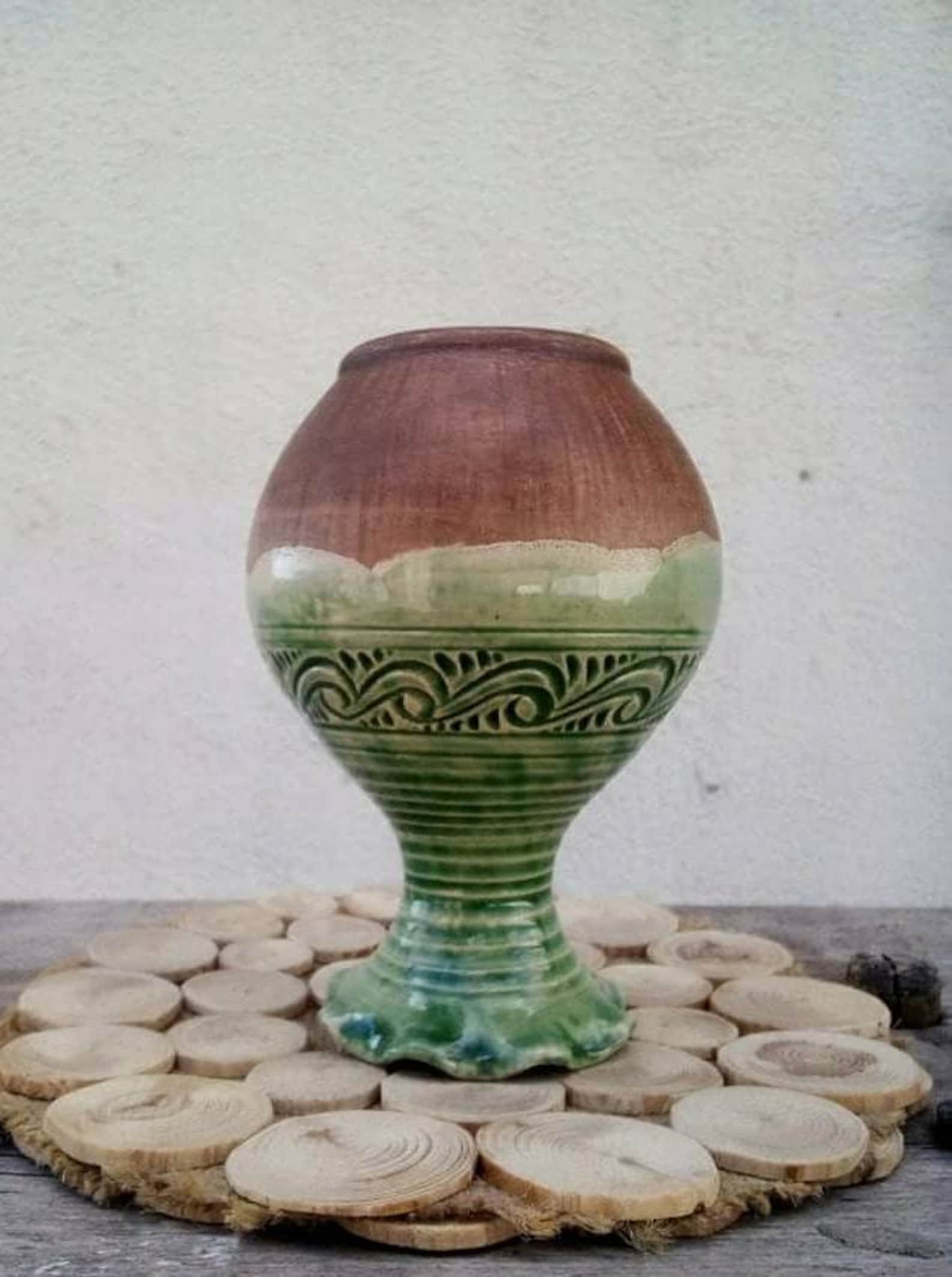 Rustic Vase Wheel Thrown Vase Ceramic Flower Vase Rustic Ceramic Vase ...