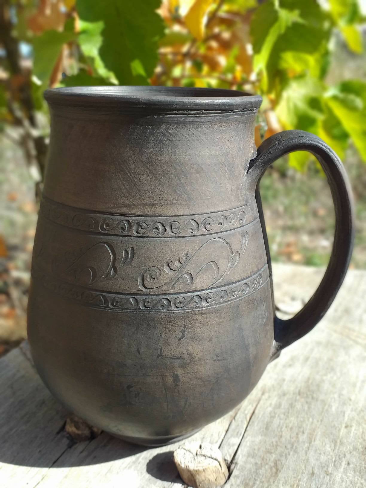 Large stoneware mug mead viking mug medieval reenactment large | Etsy
