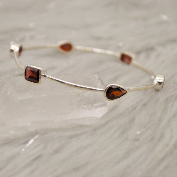 Garnet Bangle - Etsy