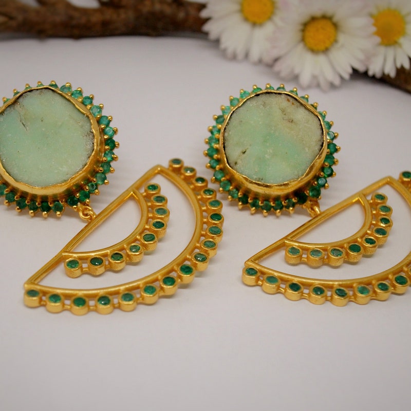 Green Earrings - Etsy