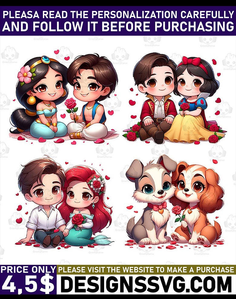 6 Princess Couple Old School Chola Png Bundle, Spanish Couple Valentine ...