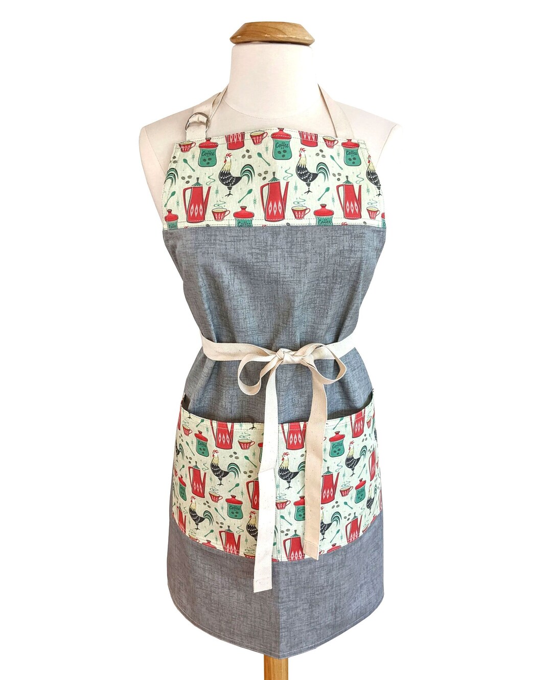 Retro Rooster Coffee Apron: Mid Century Design Quality 100% Cotton ...