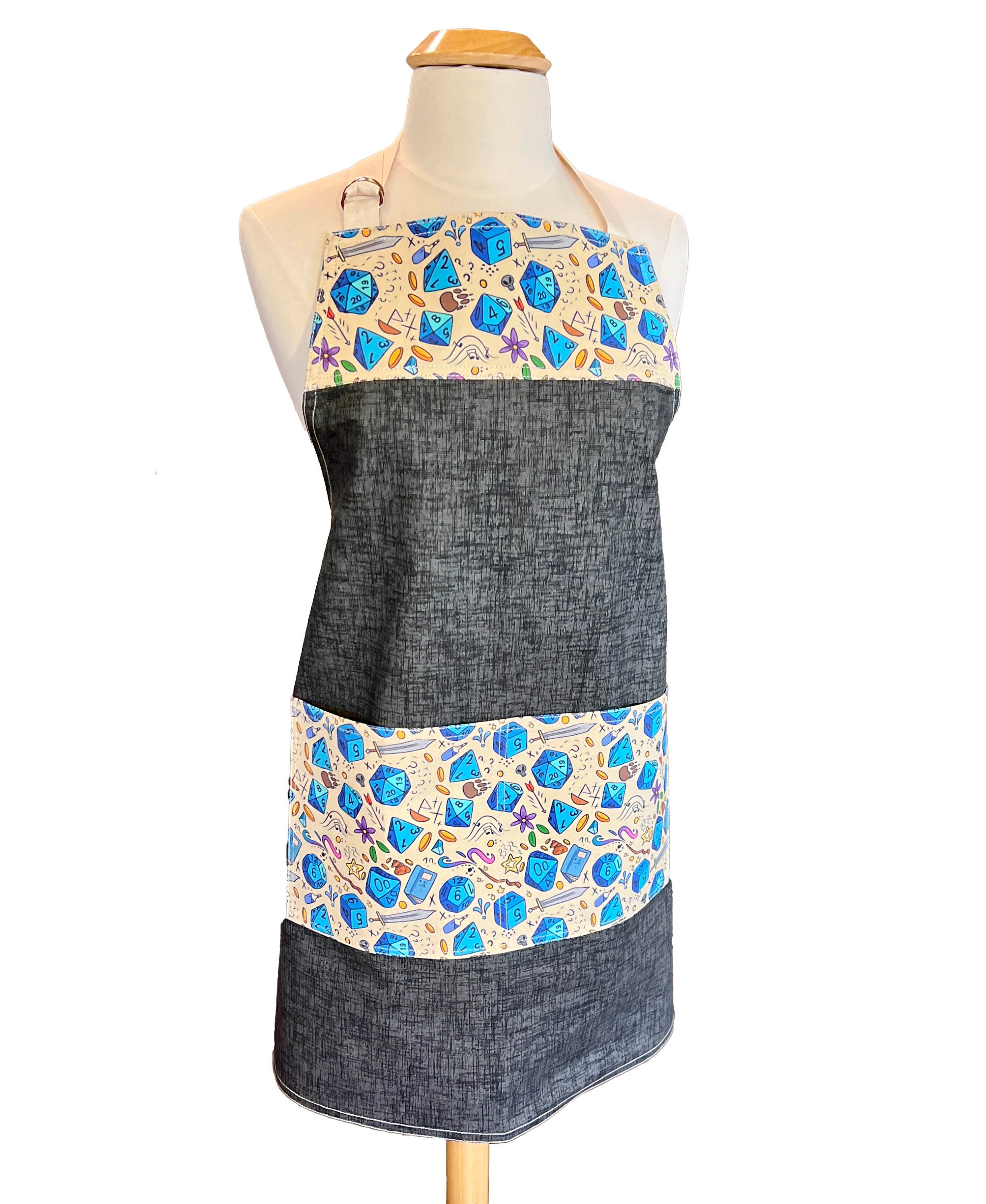 Magic Inspired Fun DND Themed Pattern Apron With Game Dice - Etsy