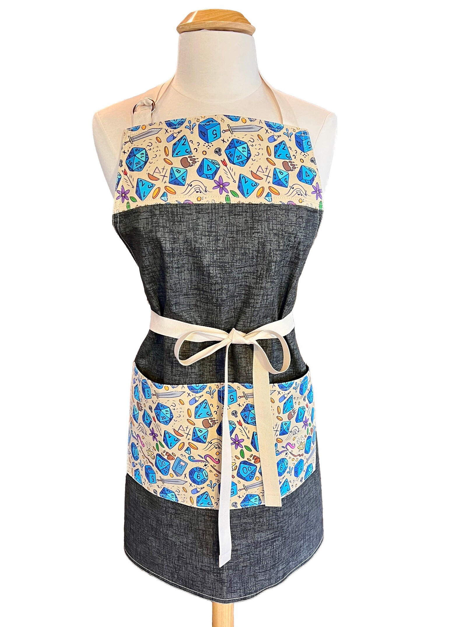 Magic Inspired Fun DND Themed Pattern Apron With Game Dice - Etsy