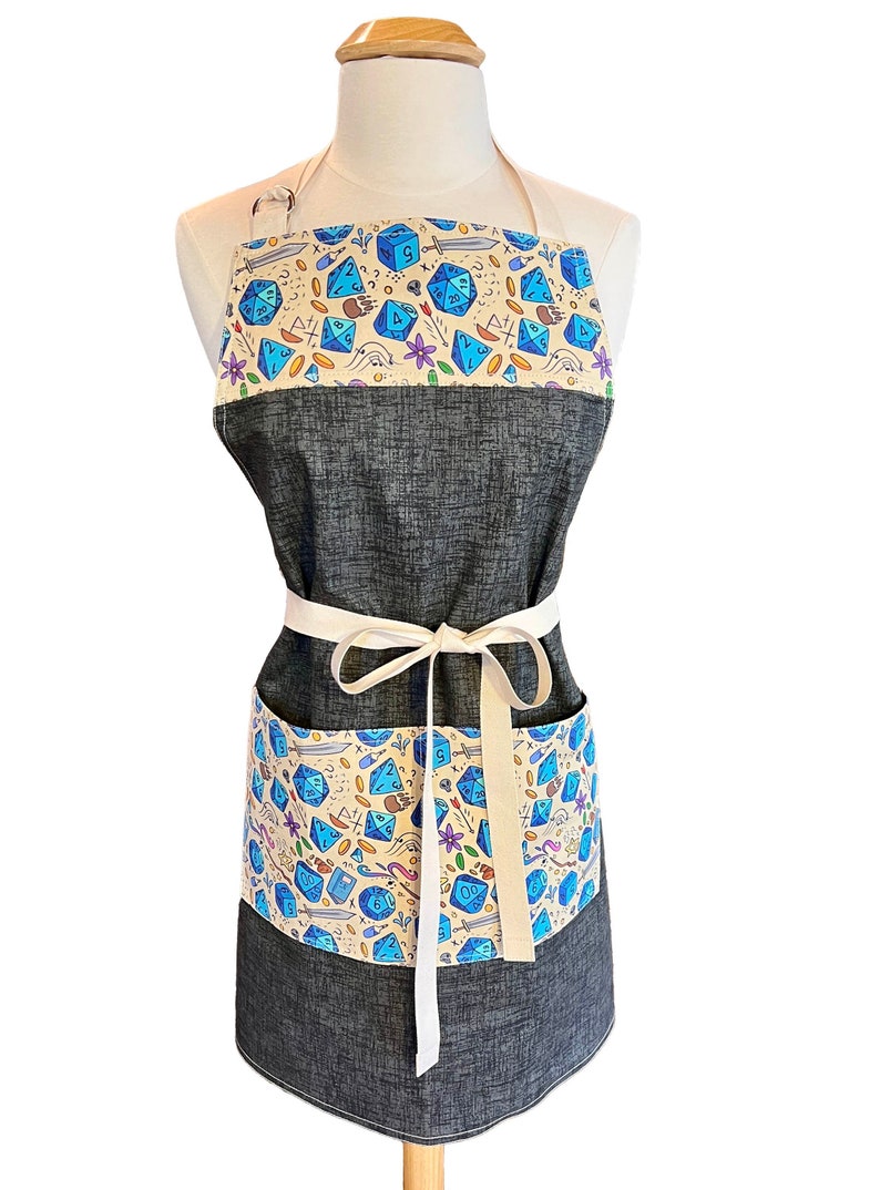 Magic Inspired Fun DND Themed Pattern Apron With Game Dice - Etsy