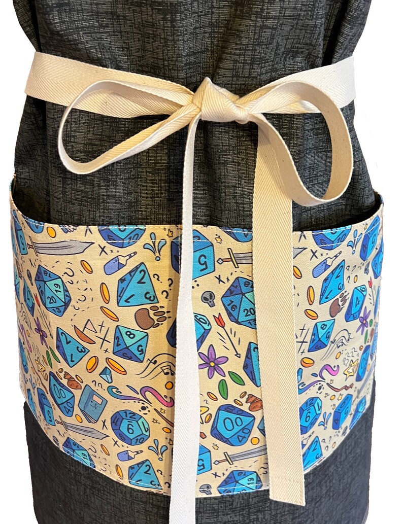 Magic Inspired Fun DND Themed Pattern Apron With Game Dice - Etsy
