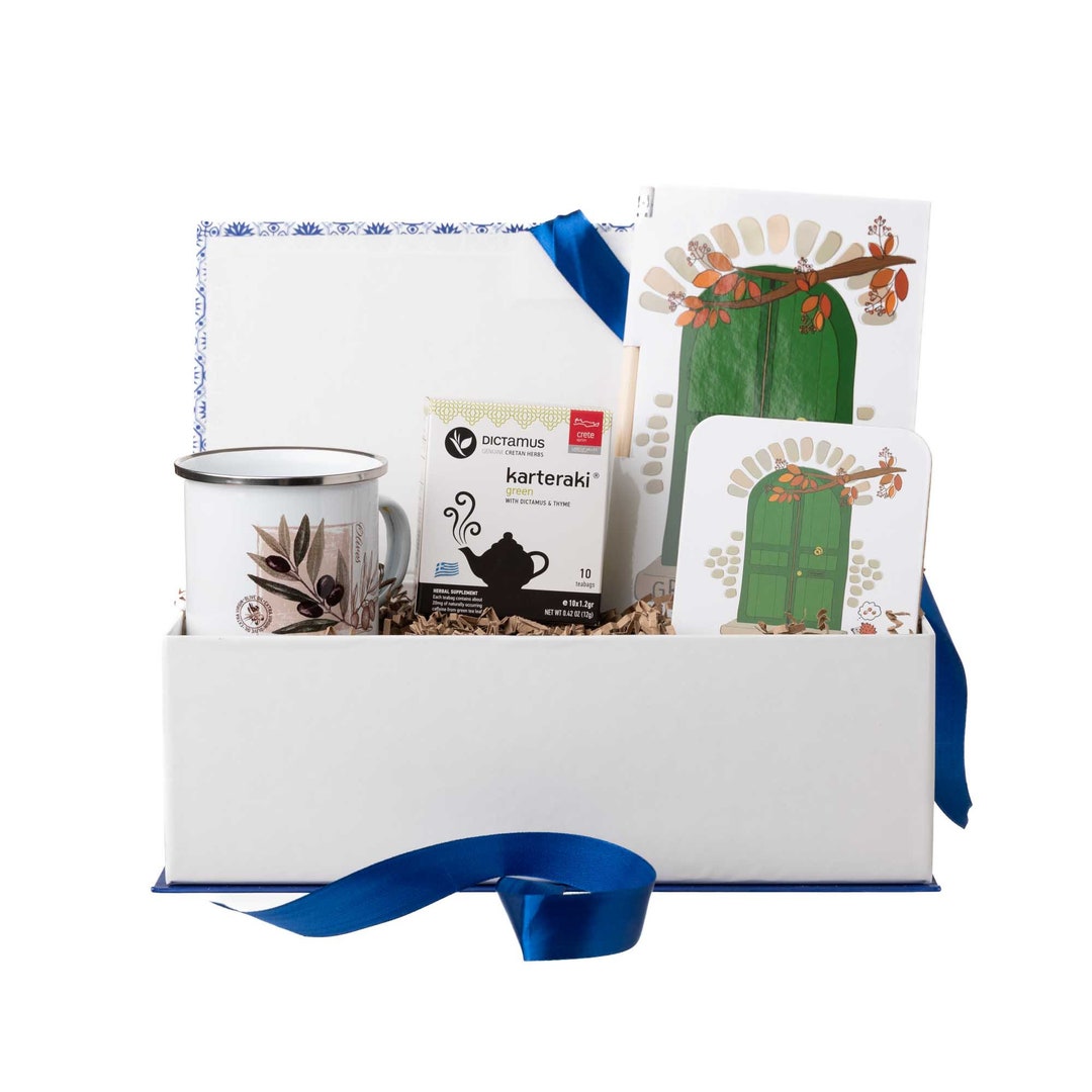Mediterranean Green Gift Box Hamper With Greek Goodies Greek Gift to ...