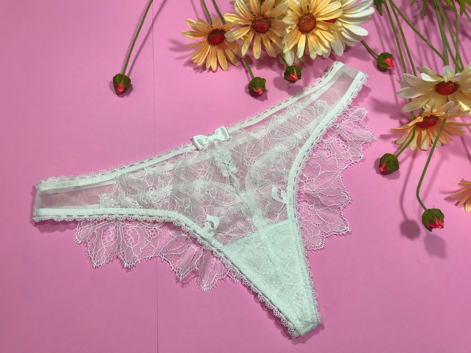 White Lace Panties Sexy Panties Panties Bride Lace Thong Etsy