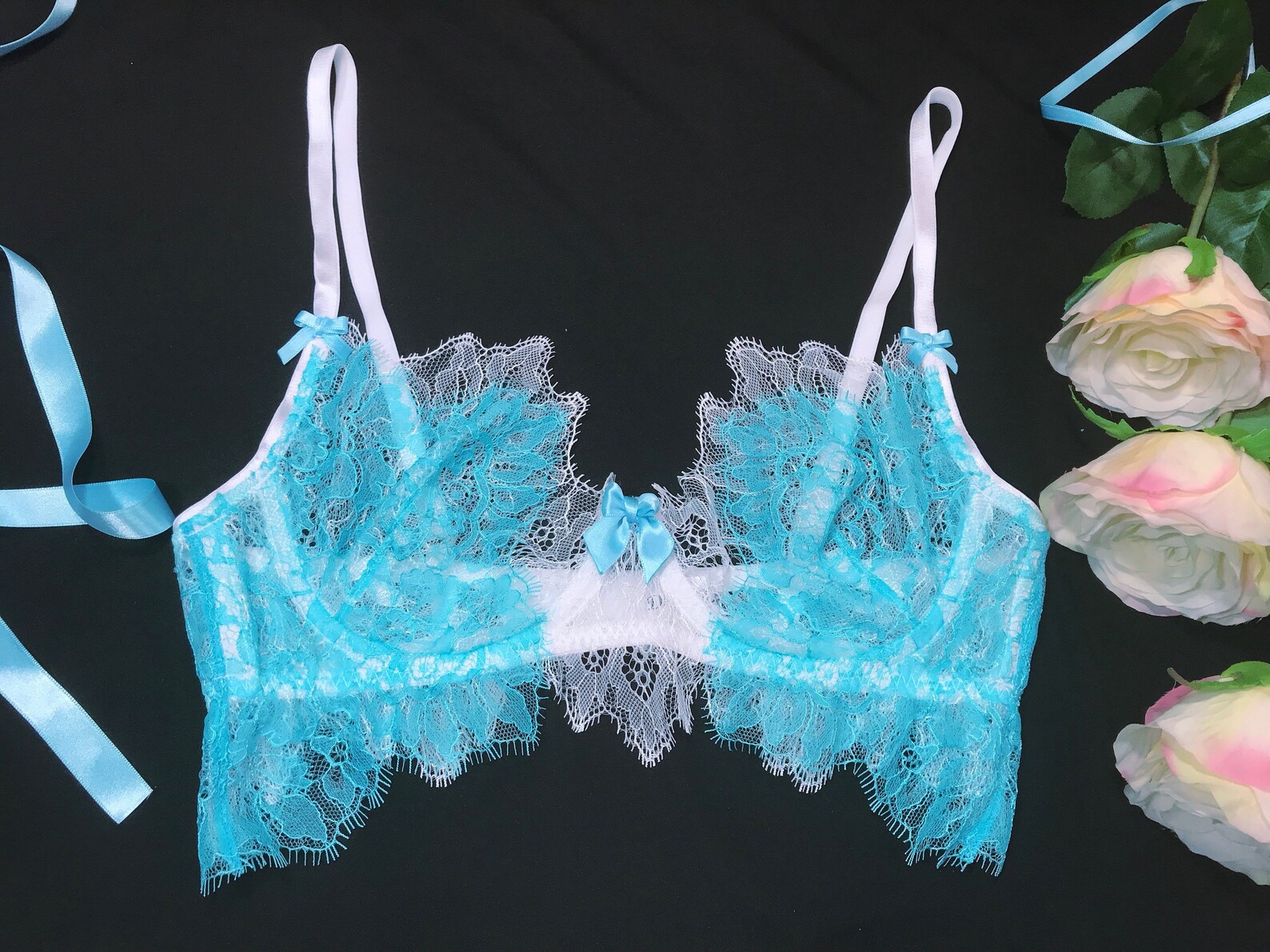 Blue Lace Bra Bridal Bra Wedding Intimate Sexy White Bra - Etsy