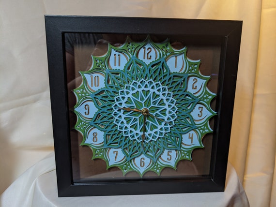 Handmade Mandala 3D Layered Clock Earthtone Colors 8x | Etsy