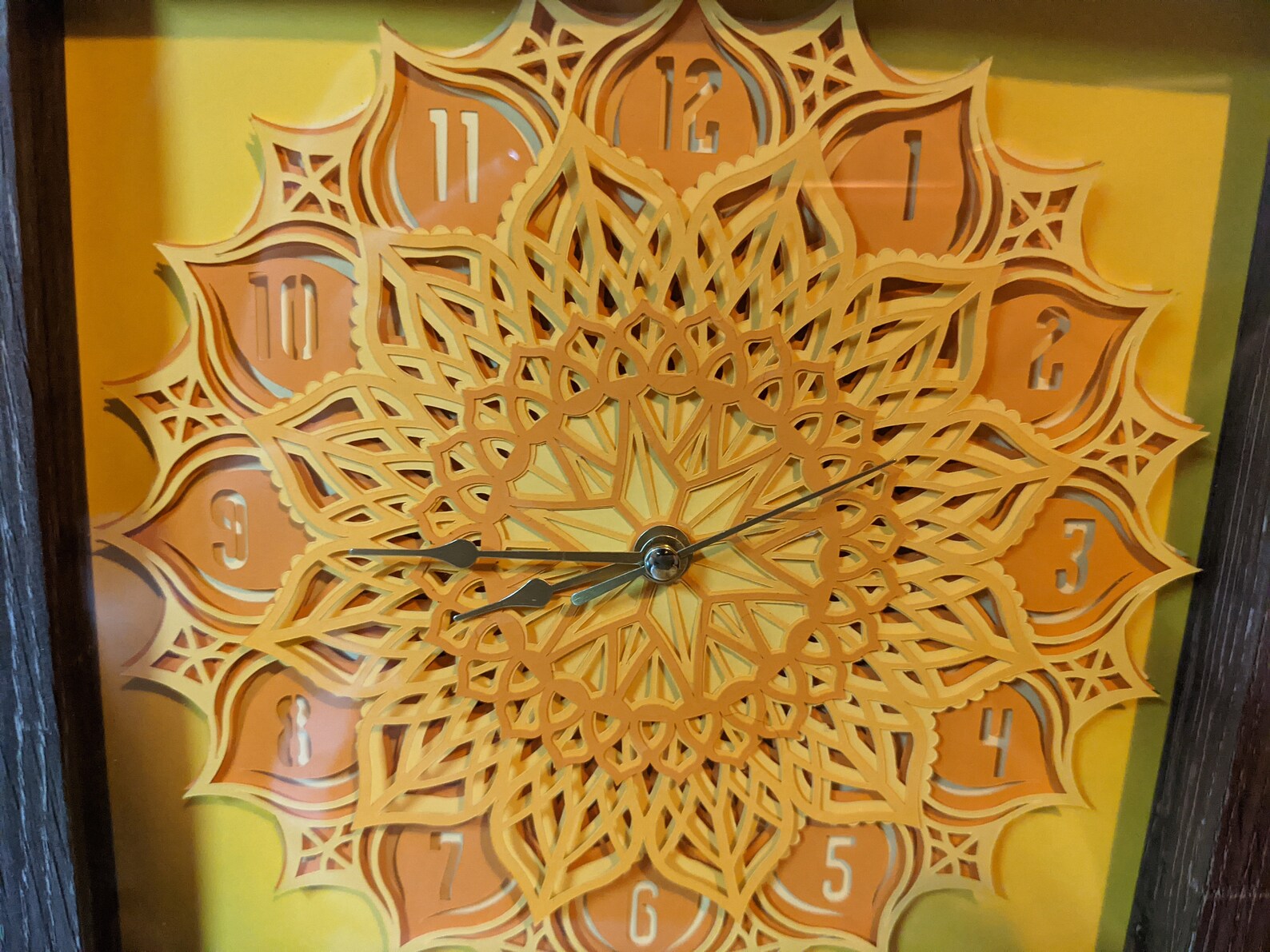 Handmade Mandala 3D Layered Clock; Spring/summer Colors 8"x 8" - Etsy