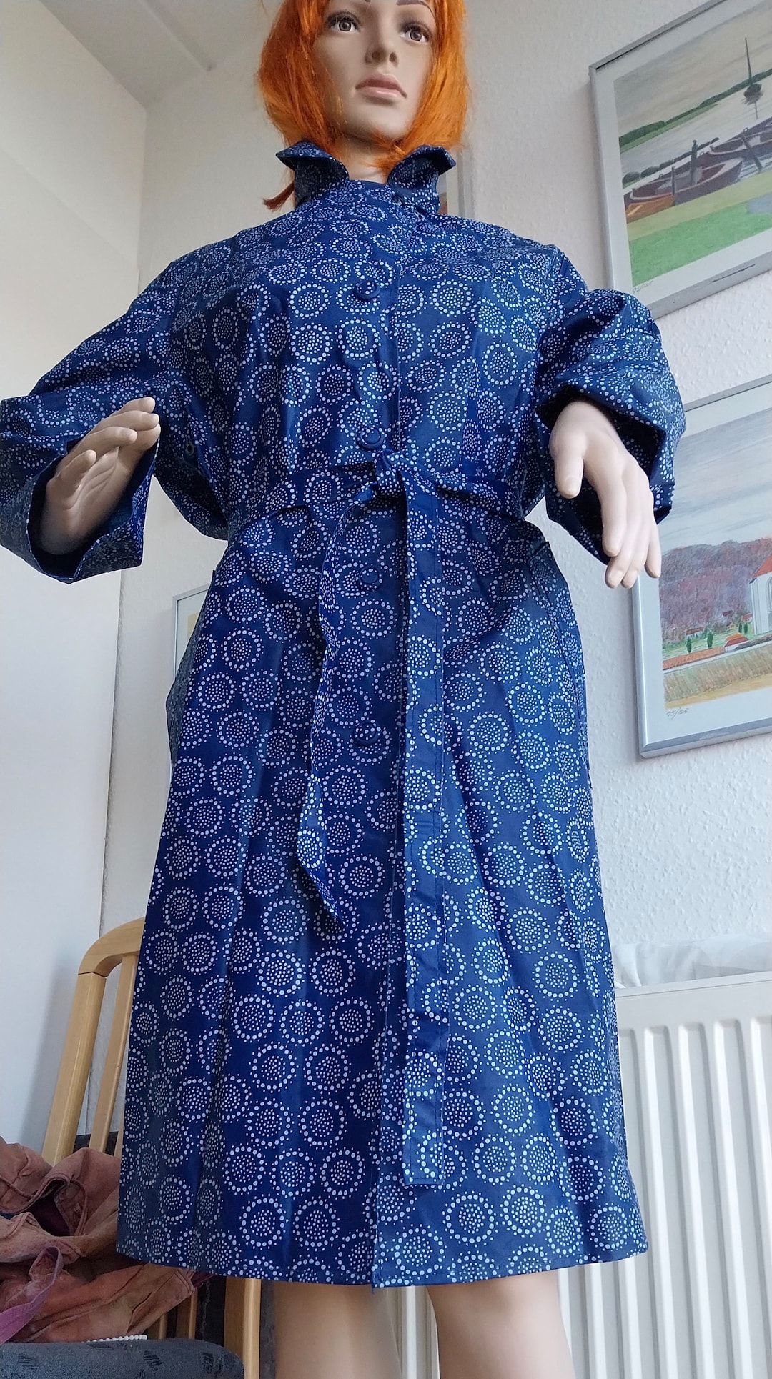 Retro Vintage Danis Blue Pvc. Raincoat Rainjacket - Etsy