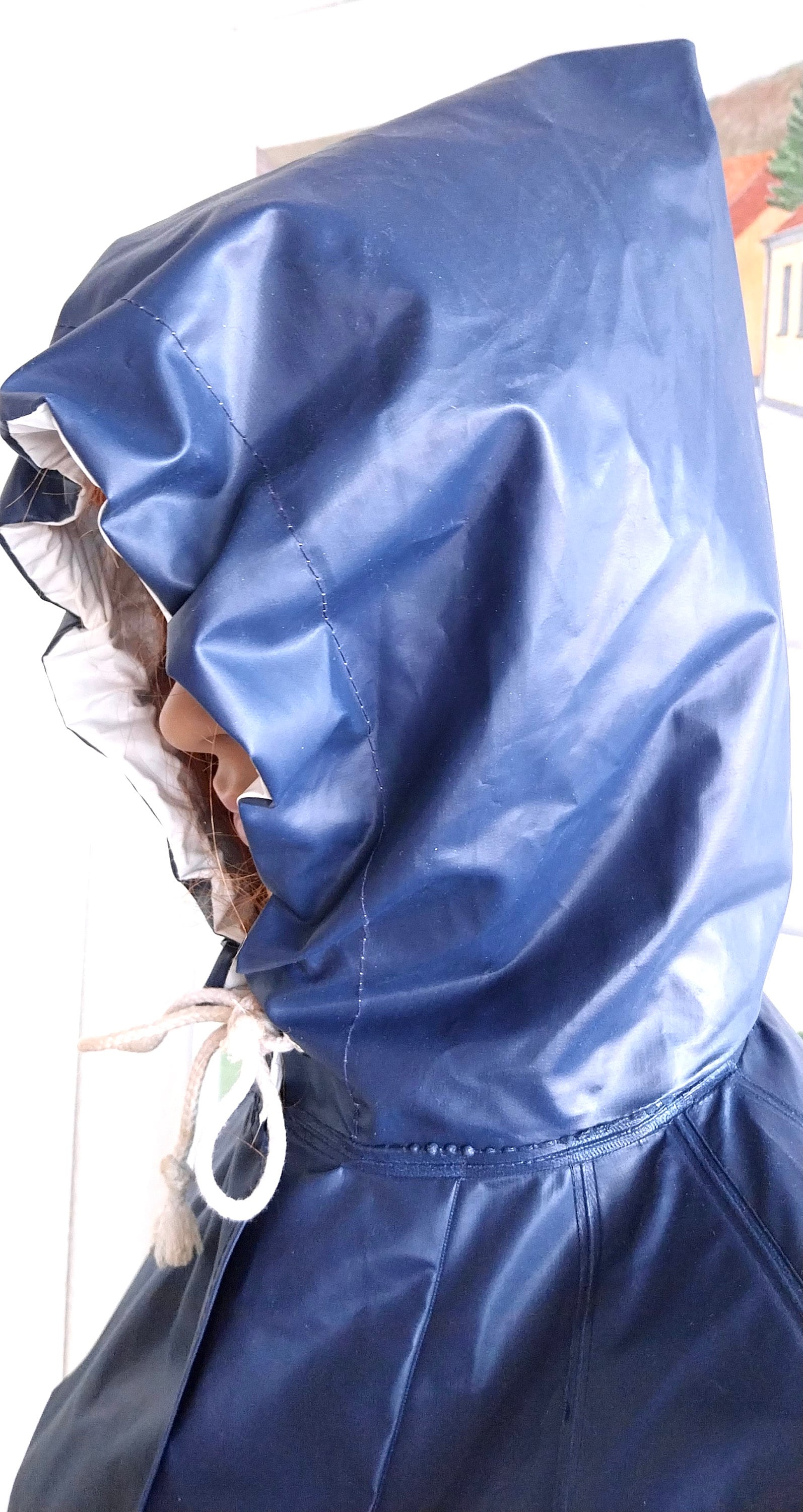 Retro Vintage Blue Pvc. Raincoat Rainjacket Large 1970s - Etsy UK