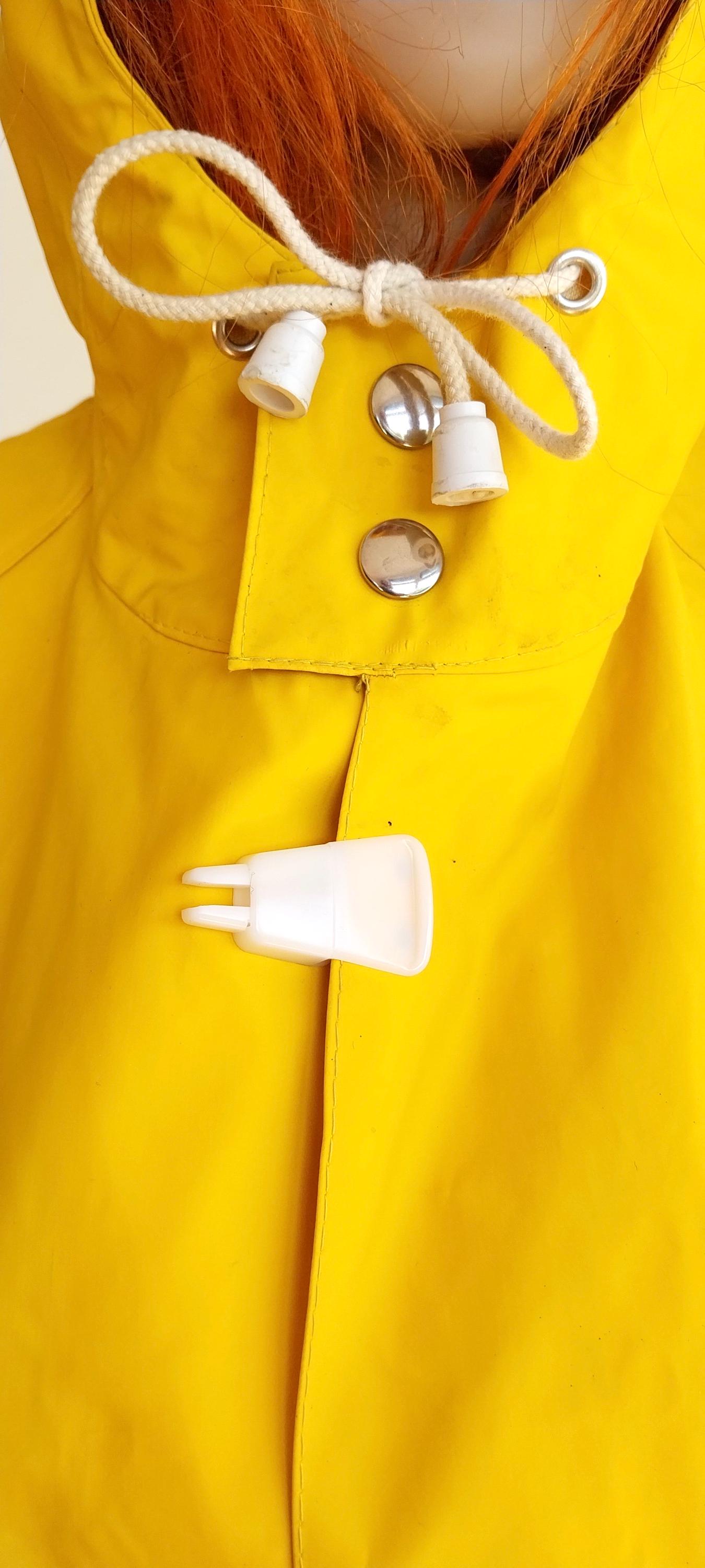 Retro Vintage Yellow Pvc Raincoat Rainjacket Rubbercoat Rubber Jacket ...