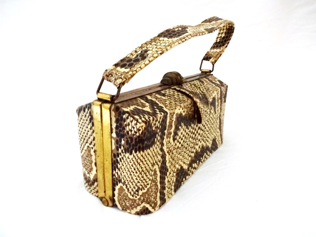 Vintage 1930s 1940s Snakeskin Handbag Purse - Etsy