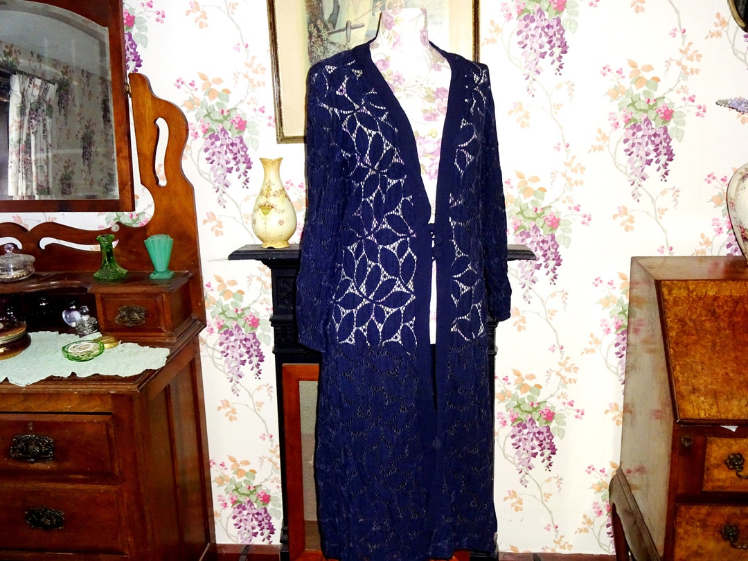 Original Antique Vintage 1920s Long Jacket Coat Coatdress Gown Flapper ...