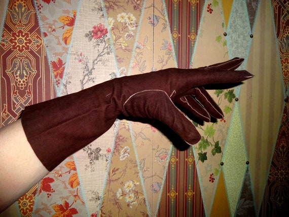 Vintage 1930s 1940s Gauntlet Style Soft Suede Chamois… - Gem