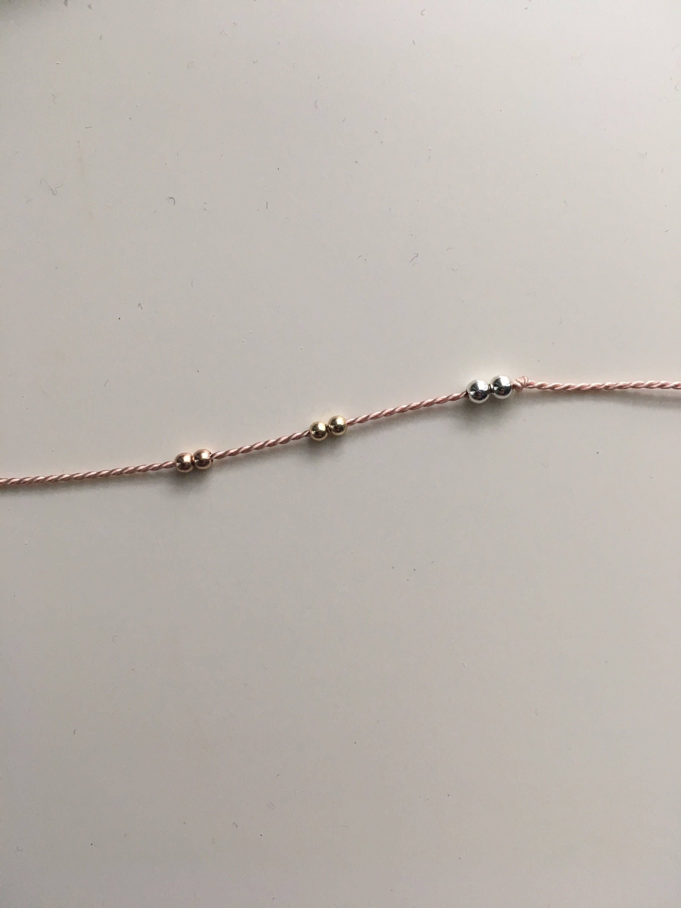 Simple Thin SILK CORD Bracelet With Beads (7 Colors to Choose From ...
