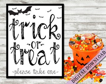 Halloween candy sign | Etsy