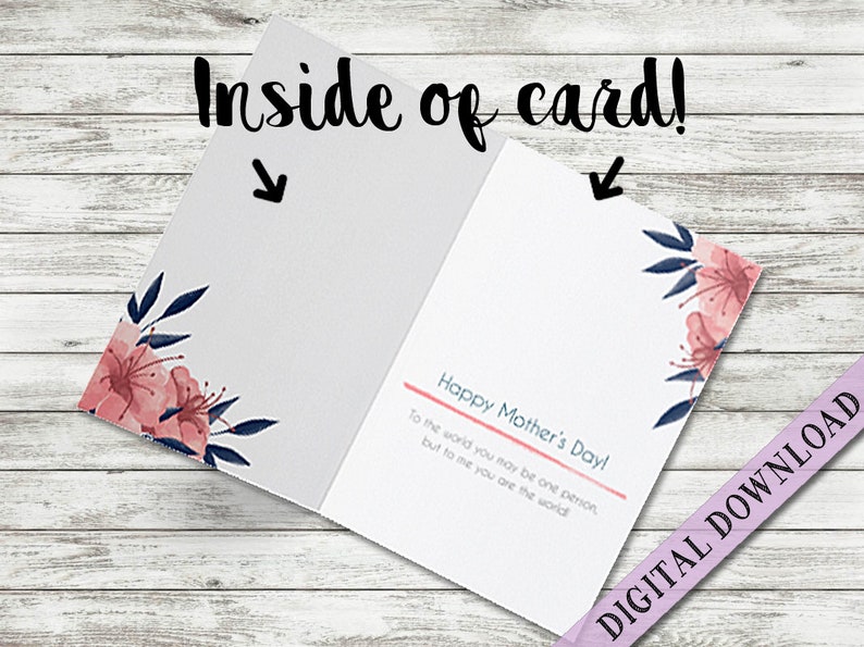 Printable Mother's Day Greeting Card - Mom Gift - DIY Easy PDF ...