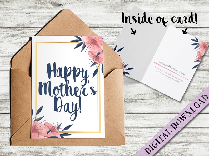 Printable Mother's Day Greeting Card - Mom Gift - DIY Easy PDF ...