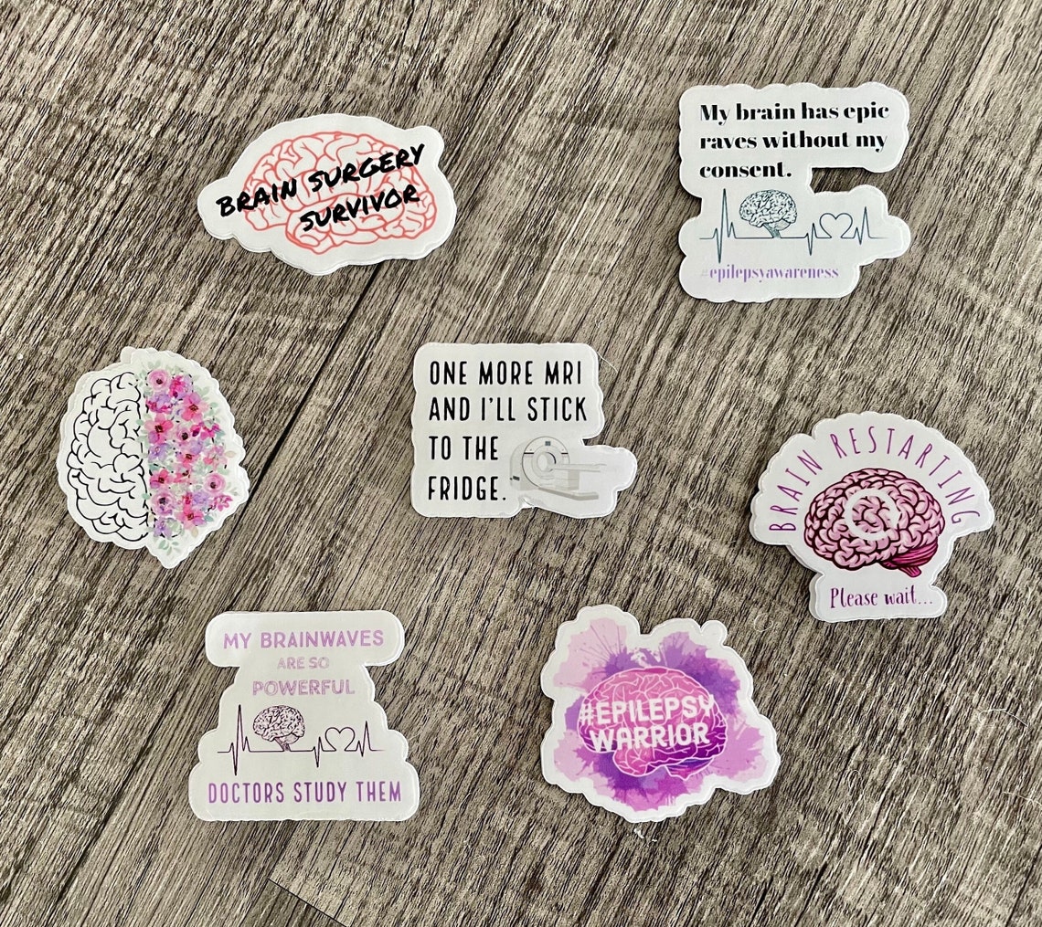 Stickers | Epilepsy | Brain | Surgery | Warriors | MRI | Brainwaves - Etsy