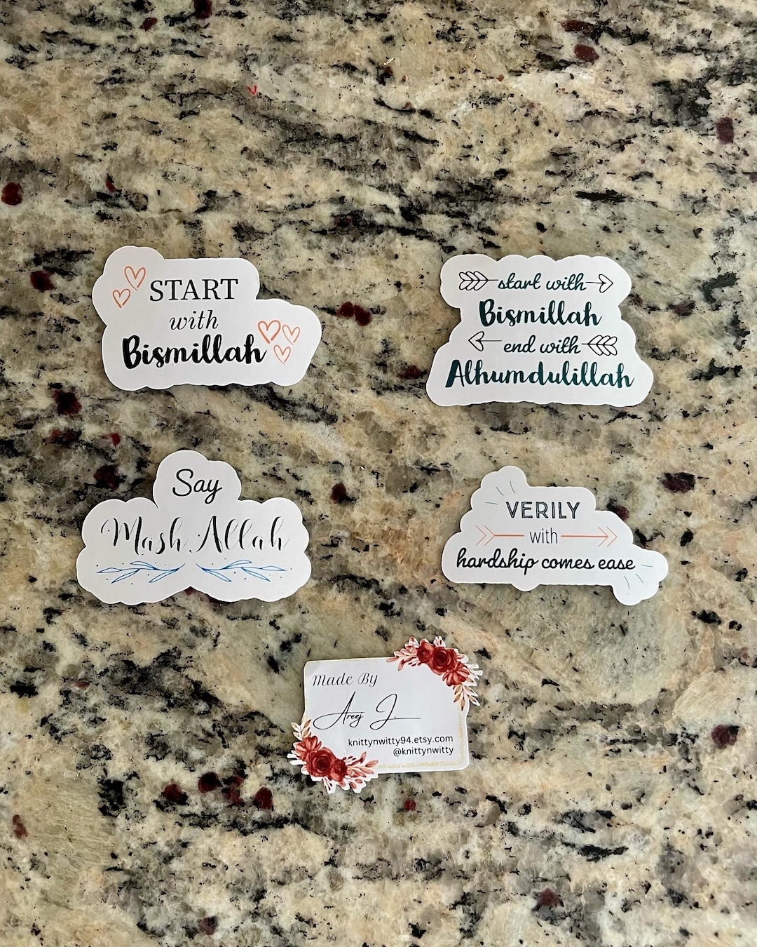 Stickers Bismillah Alhamdulillah Mashaallah With Hardship Comes Ease - Etsy