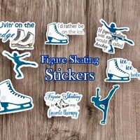 Hand-drawn Figure Skate Sticker: Waterproof Ice Skating Decal - Etsy
