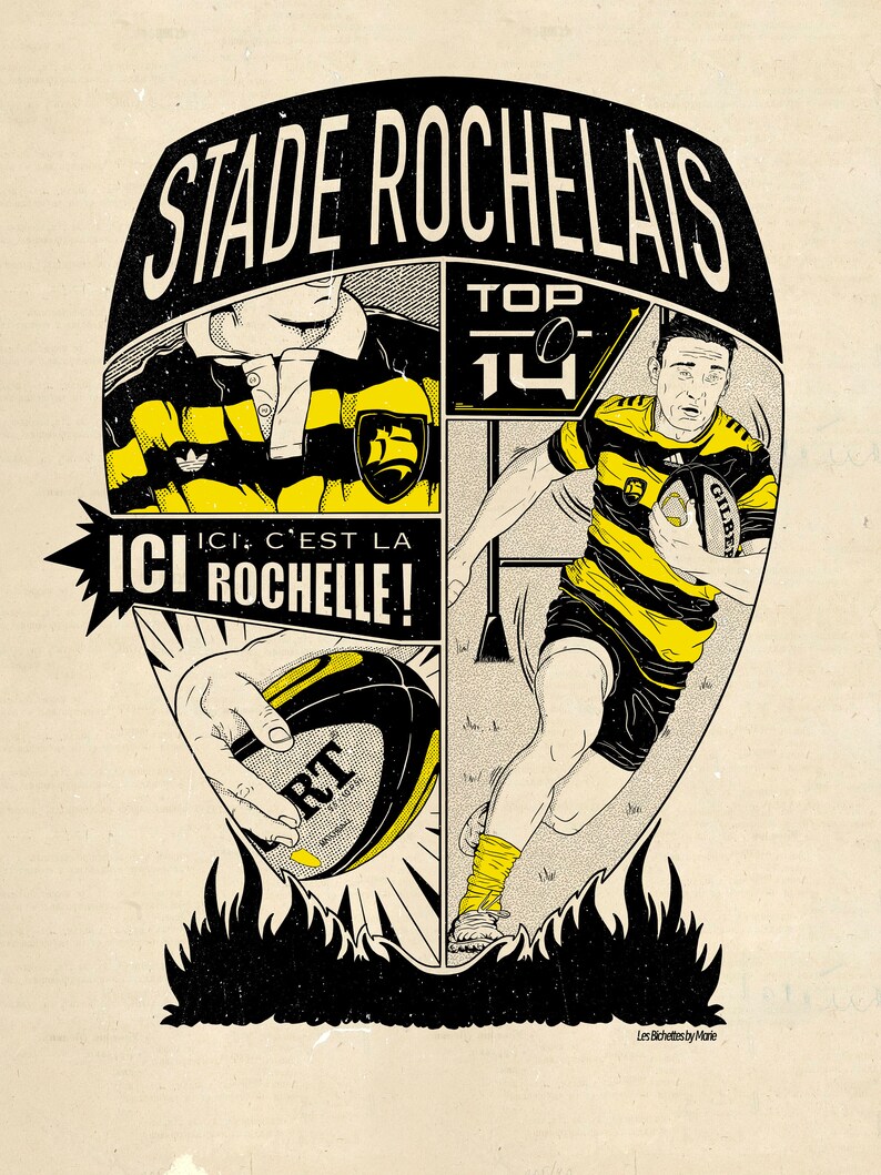 AFFICHE Stade Rochelais rugby - Etsy France