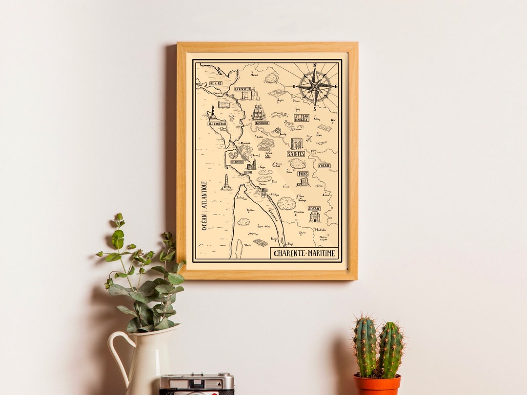 Charente Maritime Map Poster - Etsy